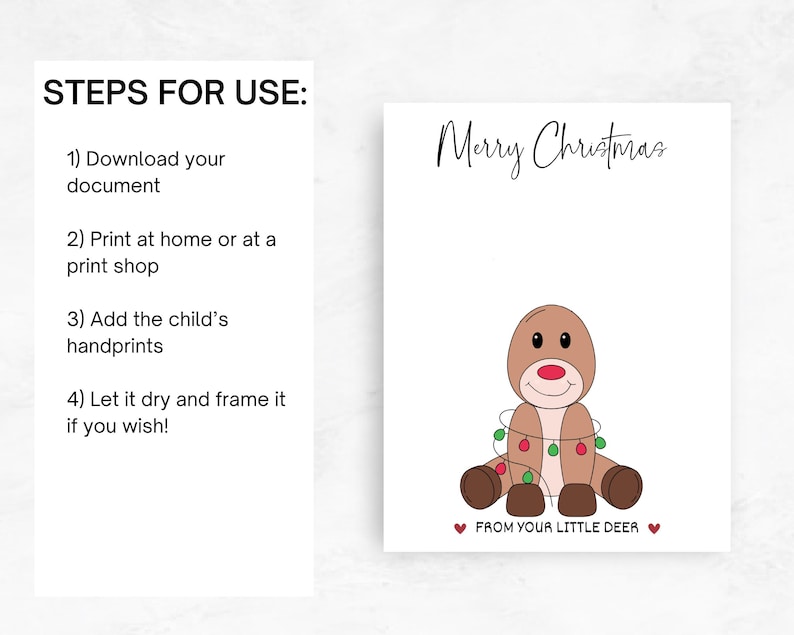 Christmas Handprint Craft, Winter Handprint Art, Printable Preschool ...