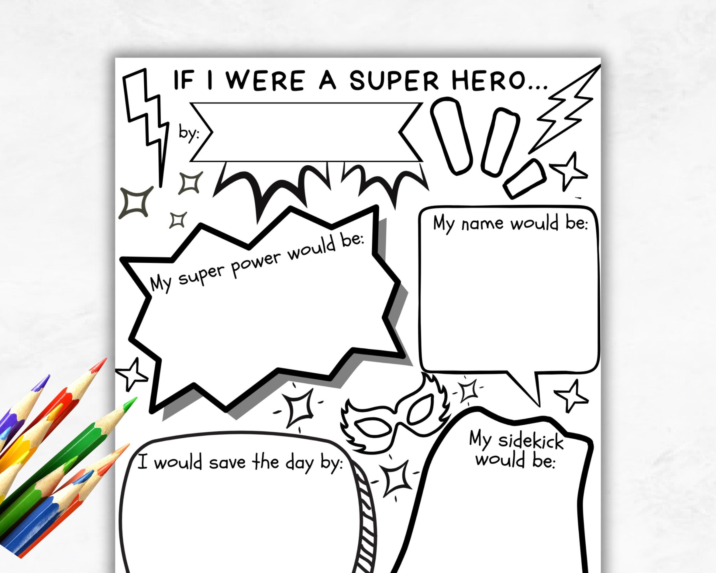 If I Were a Superhero Printable, Superhero Party Activity, Classroom ...