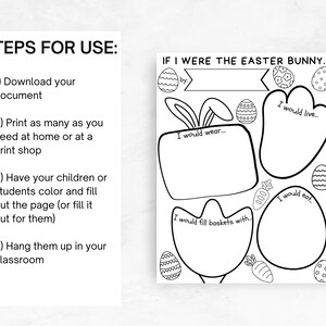 If I Were the Easter Bunny Printable, Easter Coloring Page, Classroom ...