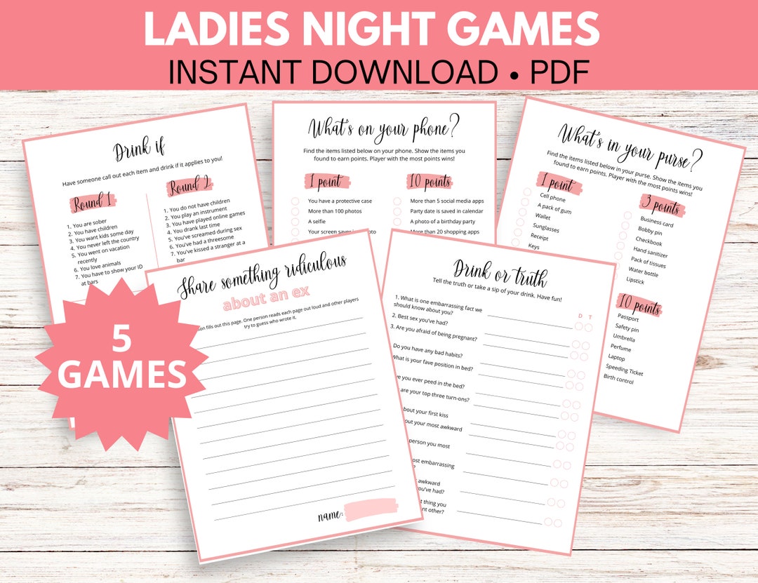 Ladies Night Games Printable, Girls Night Game Bundle, Whats in Your ...