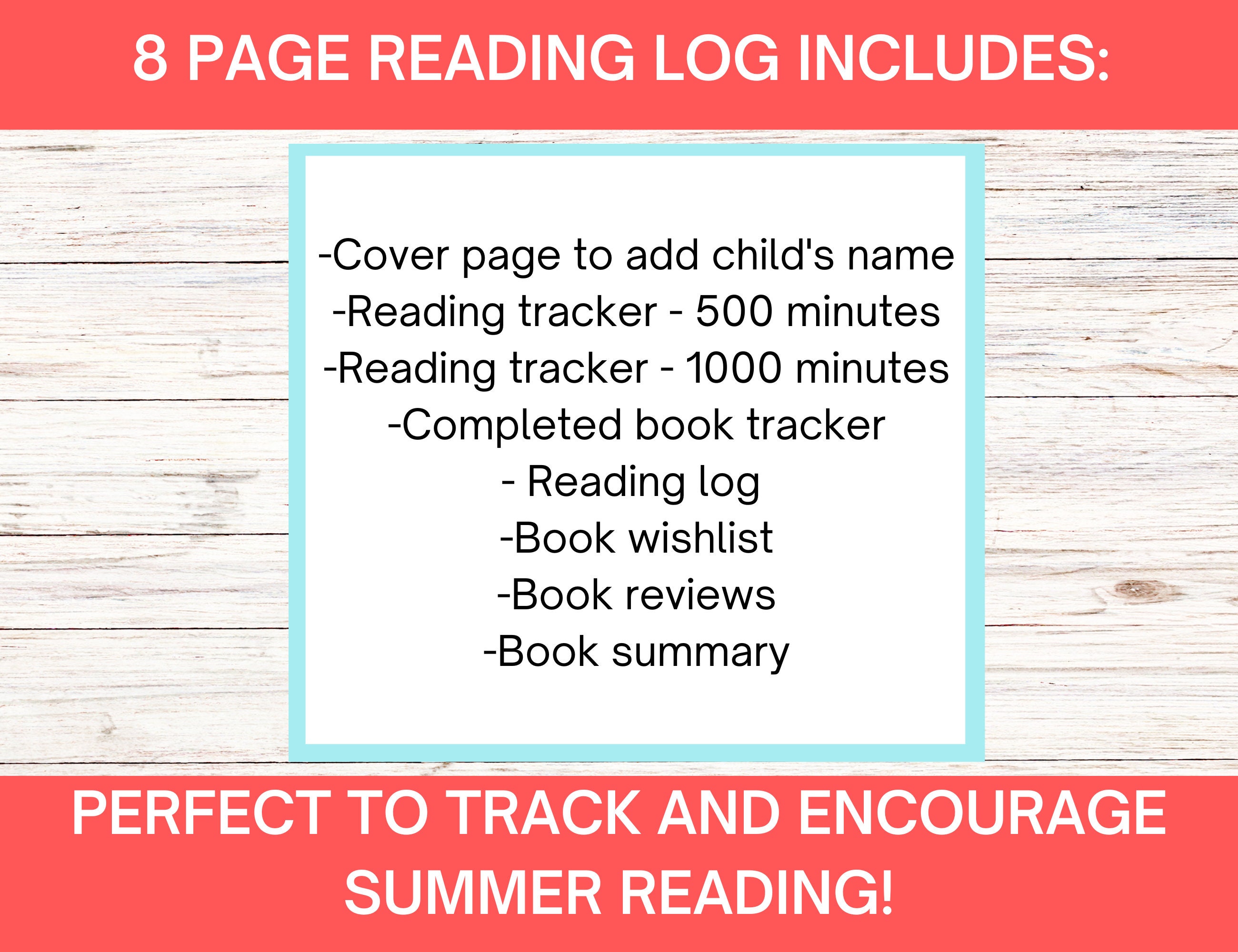 Kids Summer Reading Log Printable, Kids Book Tracker, Reading Tracker ...