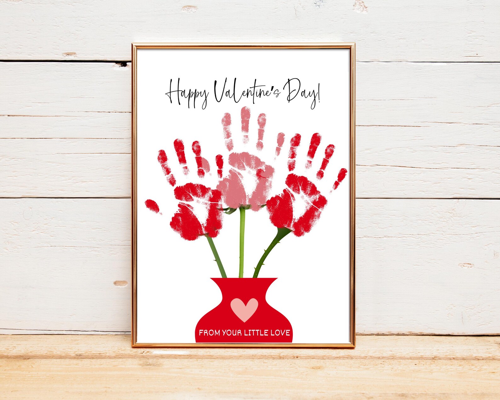 Valentines Day Handprint Craft, Kids Winter Handprint Art, Printable ...
