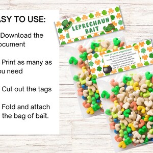 Leprechaun Bait Tag for Treat Bags, Bait Bag Topper for Leprechaun Trap ...