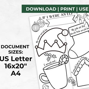 If I Were an Elf Christmas Printable Kids Activity, Holiday Writing ...