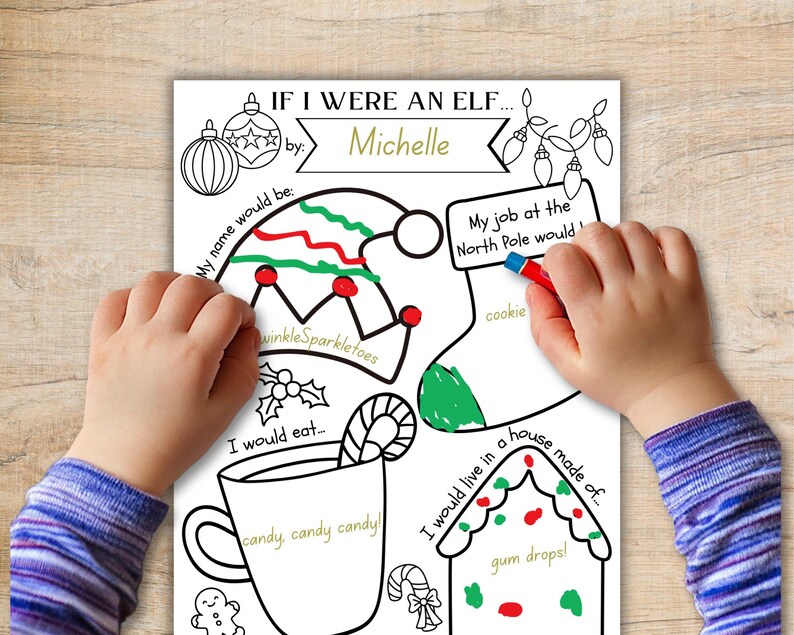 If I Were an Elf Christmas Printable Kids Activity, Holiday Writing ...