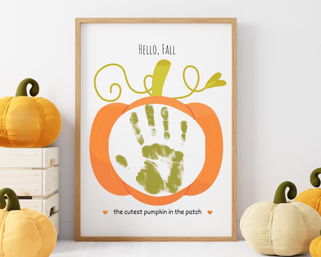 Cutest Pumpkin Handprint Craft, Printable Fall Handprint Art, Hello ...