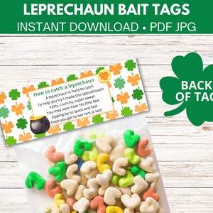 Leprechaun Bait Tag for Treat Bags, Bait Bag Topper for Leprechaun Trap ...