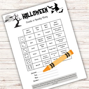 Halloween Party Dice Game, Kids Halloween Activity, Halloween Story ...