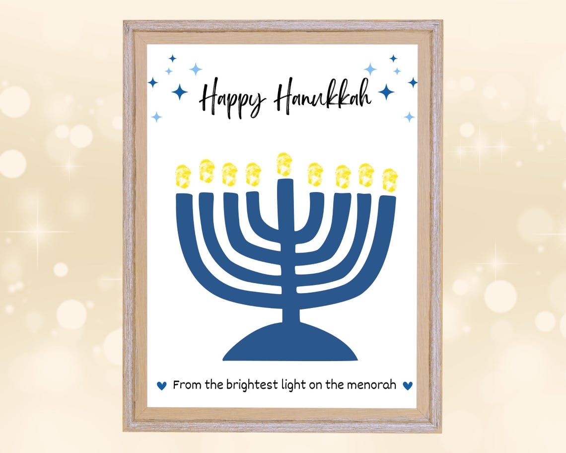Hanukkah Handprint Craft Printable, Hebrew School Activity, Menorah ...