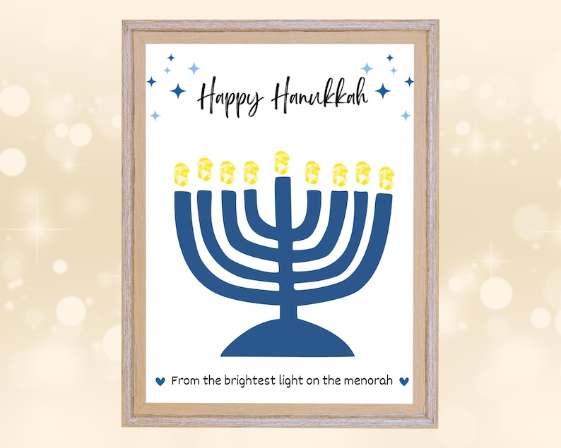 Hanukkah Handprint Craft Printable, Hebrew School Activity, Menorah ...
