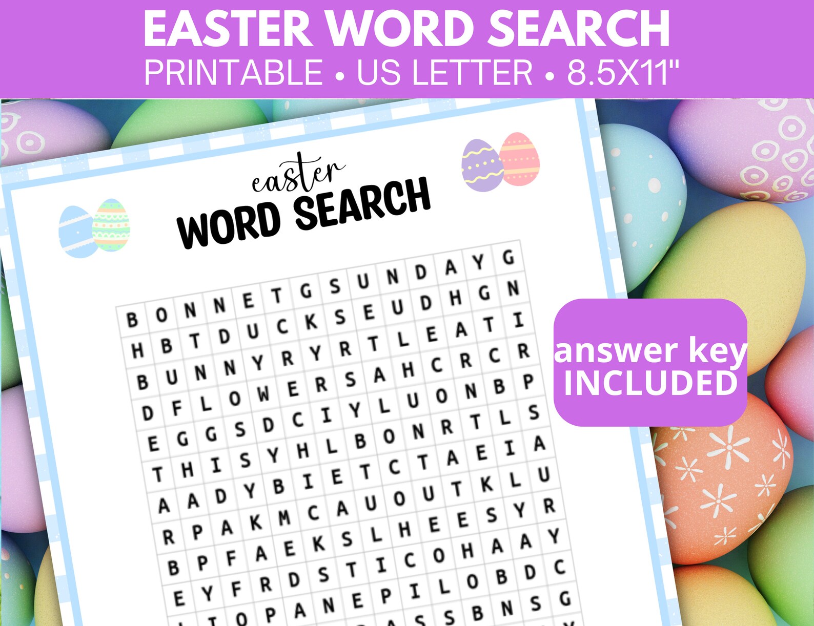 Easter Word Search, Printable Easter Game for Kids, Easter Game for ...