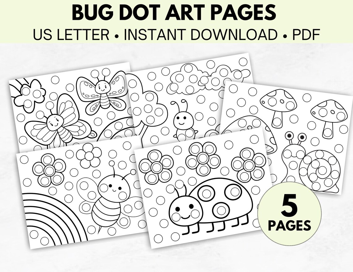 Bug Dot Marker Coloring Pages, Printable Preschool Coloring, Prek ...