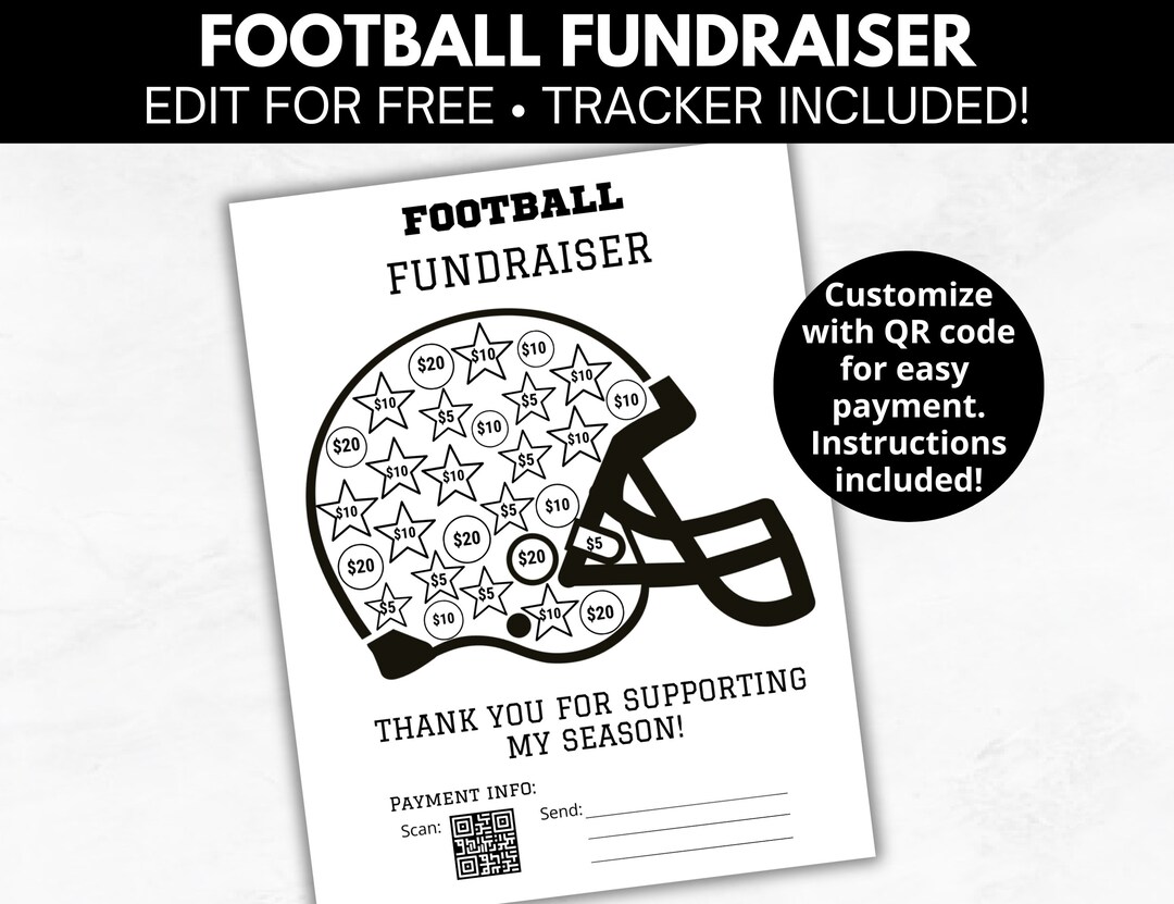 Editable Fill My Helmet Fundraiser Template With QR Code, Youth ...