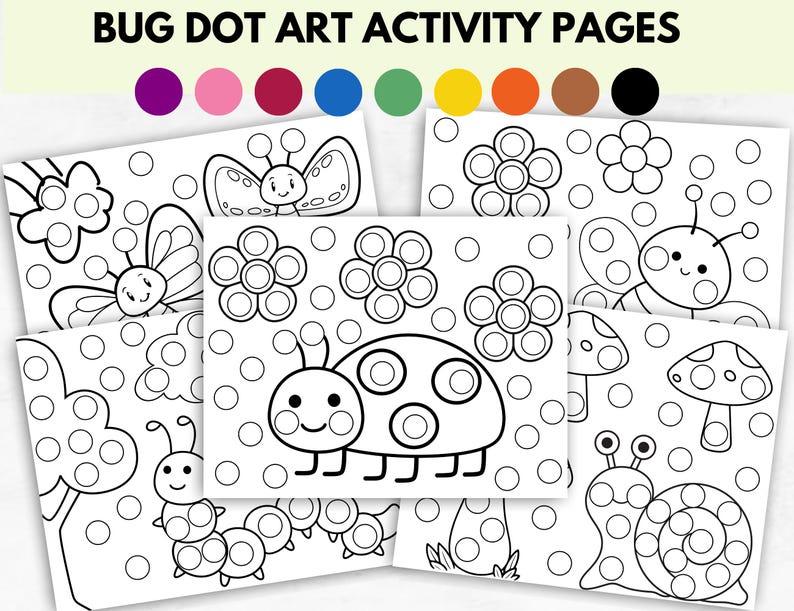 Bug Dot Marker Coloring Pages, Printable Preschool Coloring, Prek ...