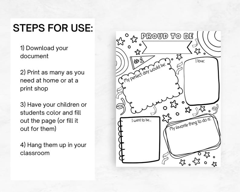 Proud to Be Me Printable, Kids School Activity, All About Me Poster ...