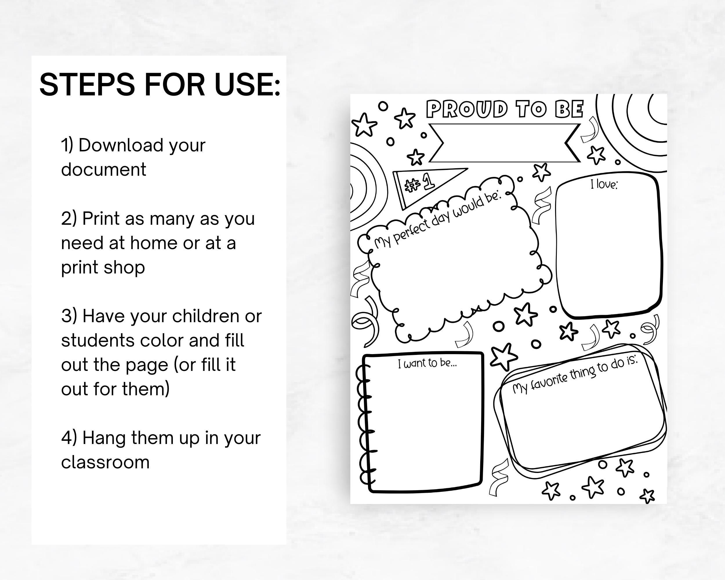 Proud to Be Me Printable, Kids School Activity, All About Me Poster ...