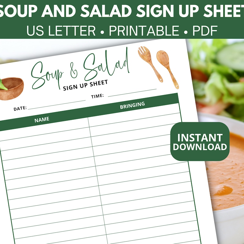 Soup Sign up Sheet - Etsy