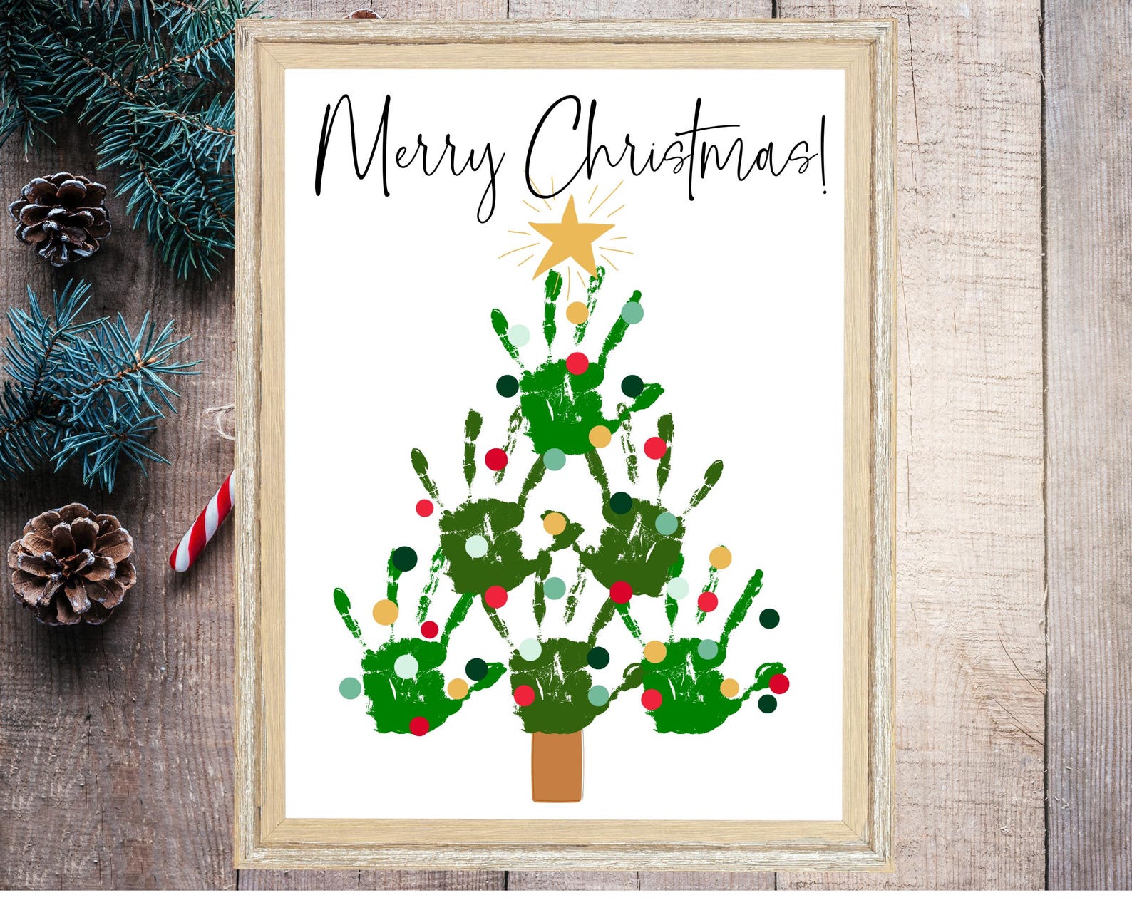 Christmas Tree Handprint Craft, Winter Handprint Art, Printable ...