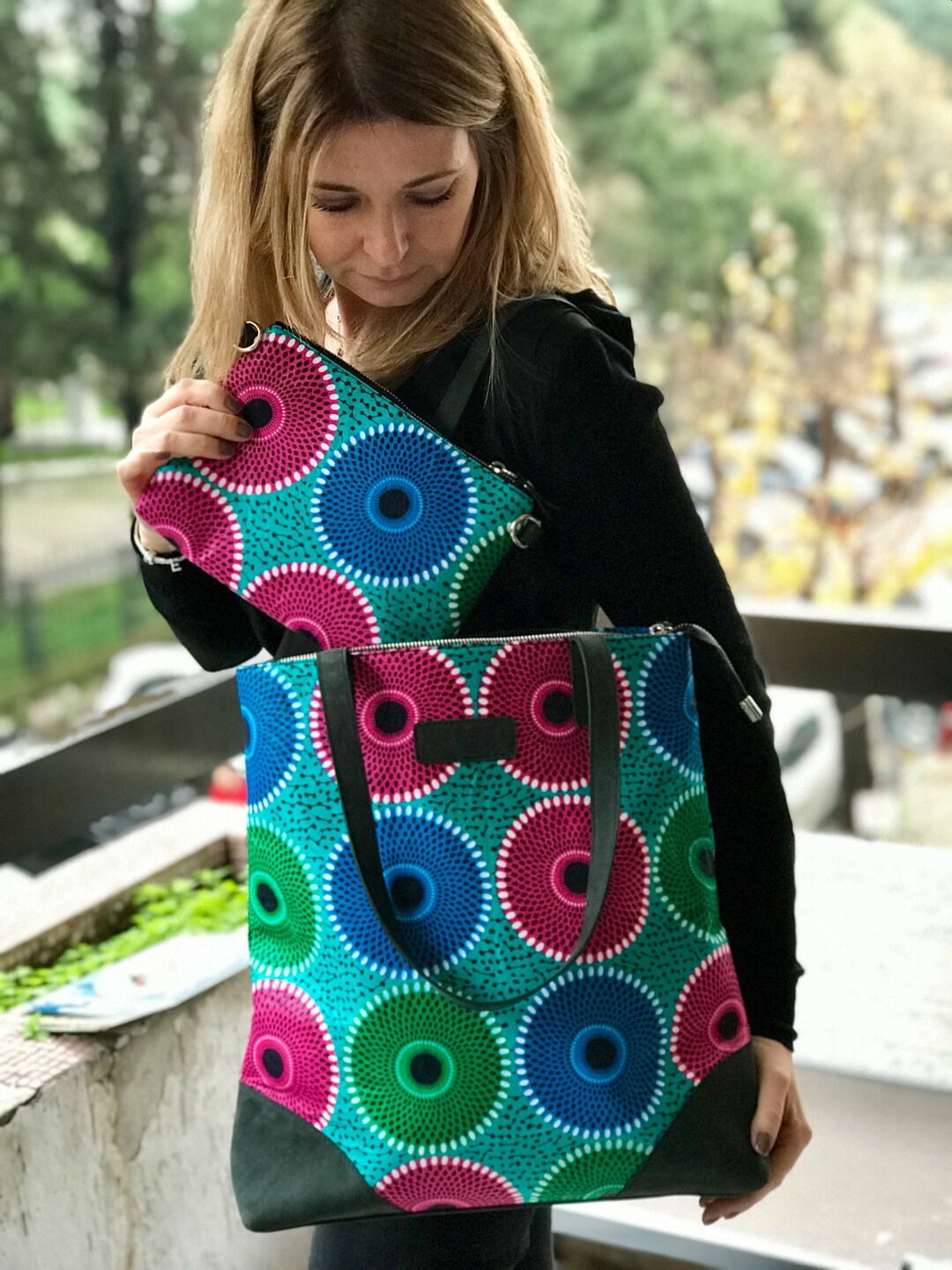 Tote bag wax pagne africain tote bag , imprimé ethnique indien sac ...