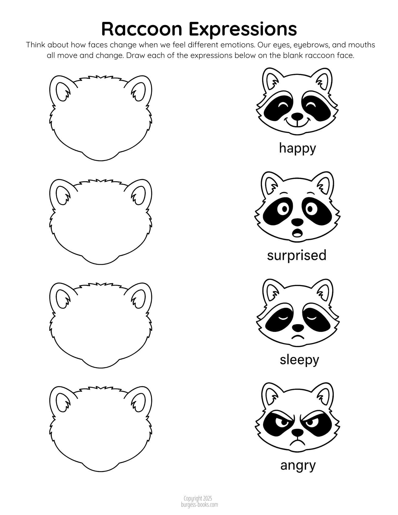 Raccoon Activity Pack: Homeschool Printable Worksheets (PDF Download ...