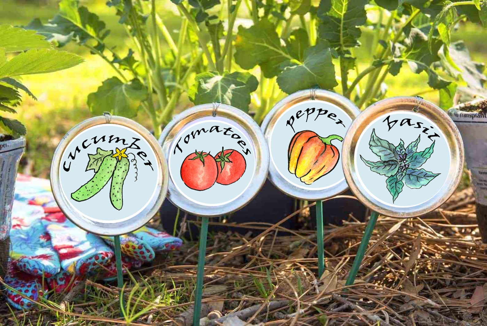 Garden Stickers/stakes Vegetables/ Scrapbooking/veggie Printable ...