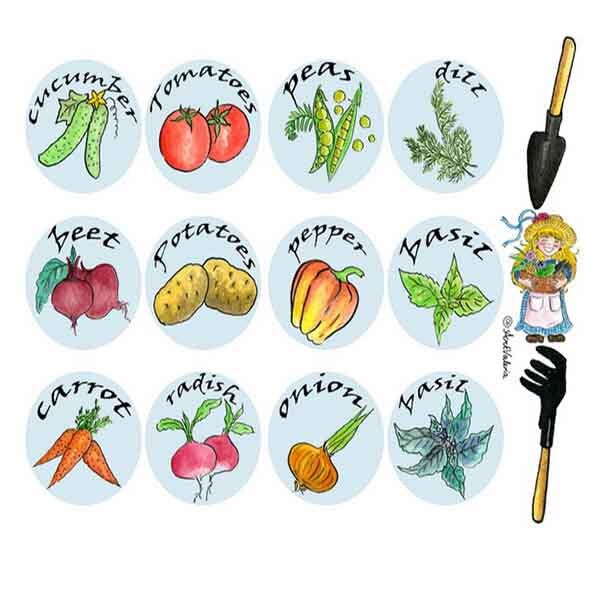 Garden Stickers/stakes Vegetables/ Scrapbooking/veggie Printable ...