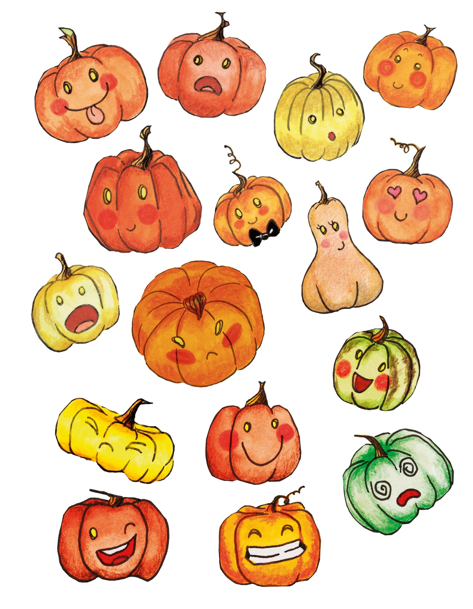 Pumpkin Clipart Digital Pumpkin Autumn Clipart Fall - Etsy