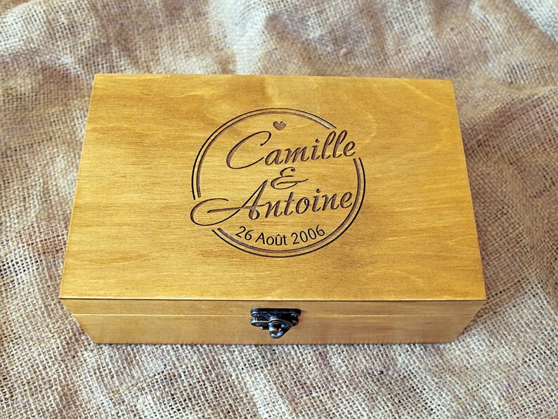 Personalized Wooden Box for a Couple Custom Engraved | Etsy