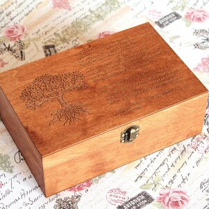 Personalized Wooden Poem Keepsake Box: Custom Engraved Quote on Memory ...