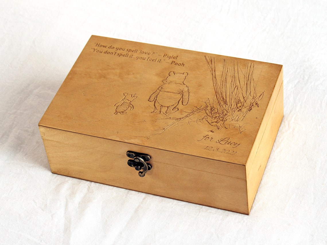 Winnie the Pooh Quote on Wooden Box Custom Memory Box With - Etsy