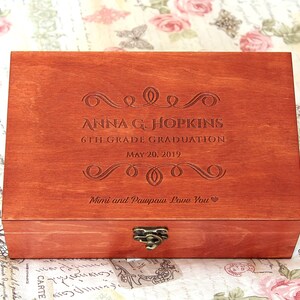 Graduation Gift Box, Treasury Wood Box, Custom Quote Wooden Box, Memory ...