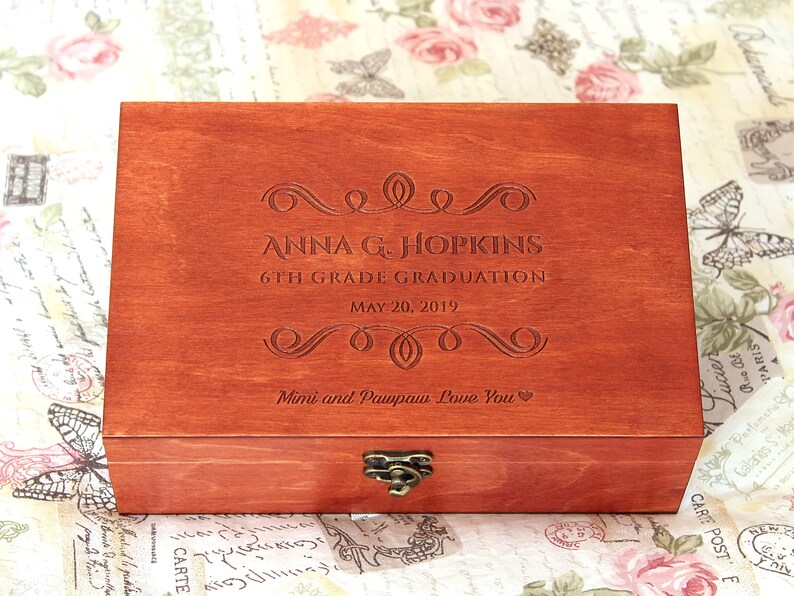 Graduation Gift Box Treasury Wood Box Custom Quote Wooden - Etsy