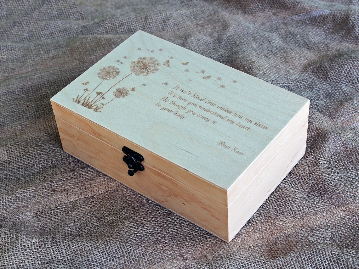 Custom Engraved Jewelry Box, Custom Quote Wooden Box, Custom Poem on ...