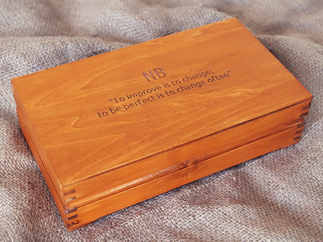 Custom Quote Wooden Box Memory Box Custom Engraved Quote Etsy