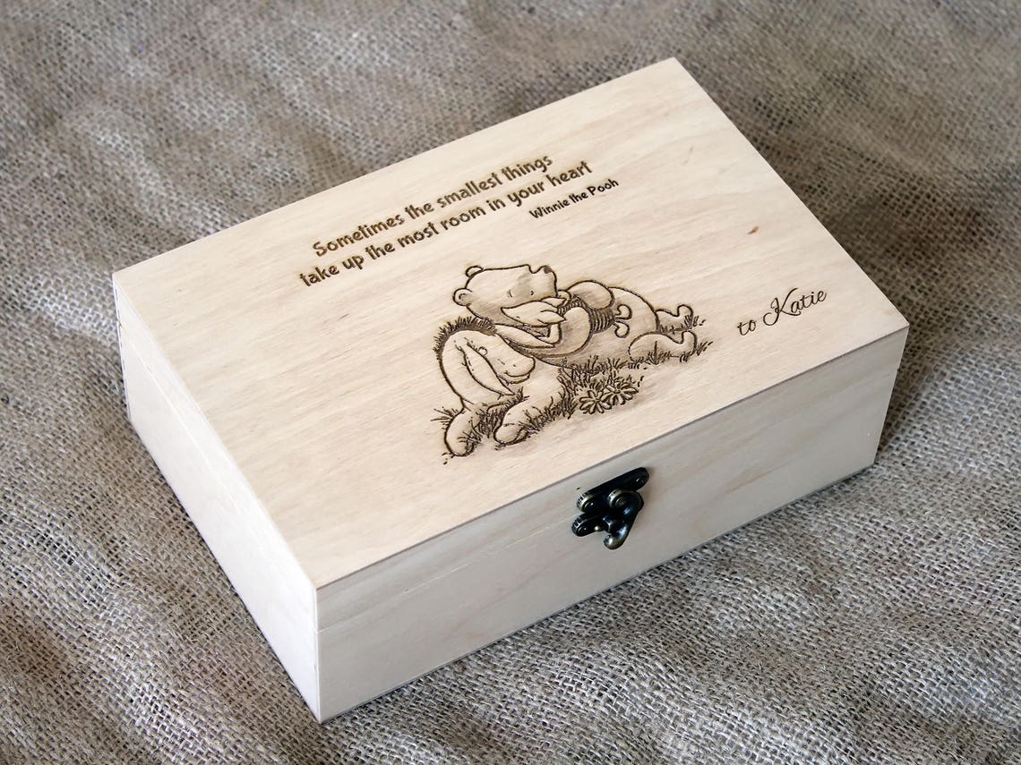 Custom Quote Wooden Box Memory Box Engraved Quote Box | Etsy