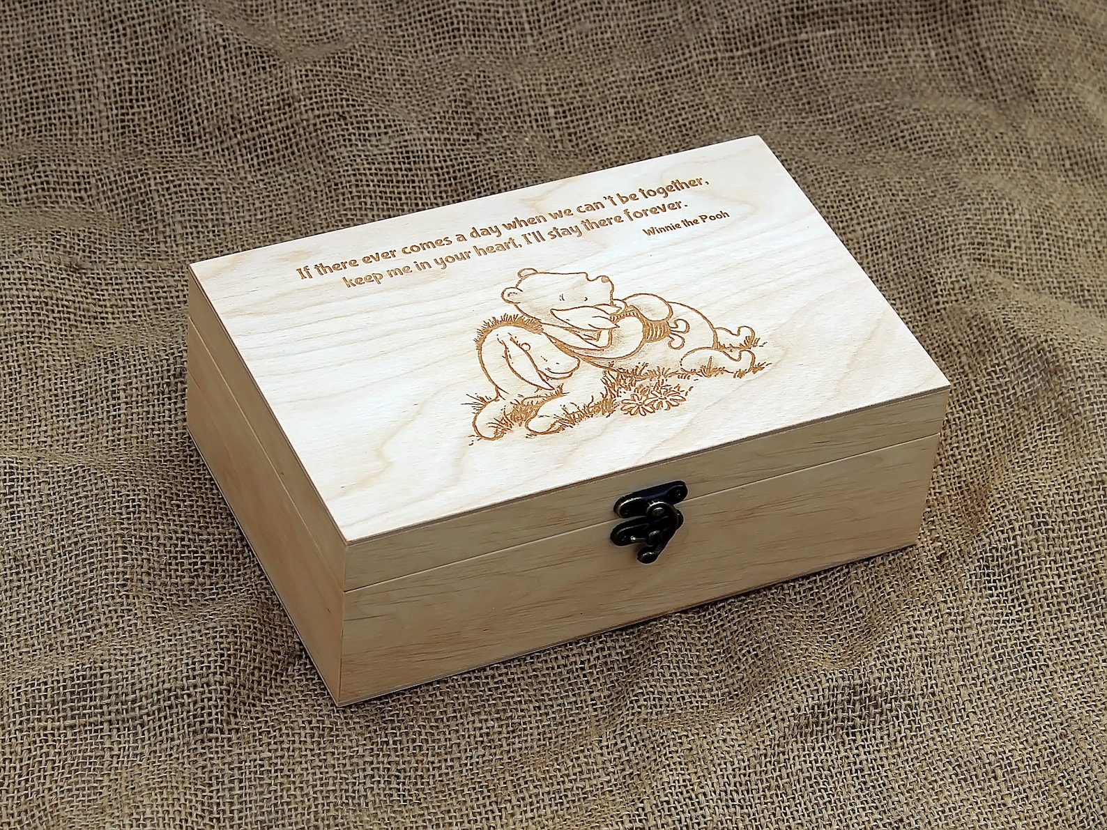 Winnie the Pooh Verse Custom Saying on Wooden Box Memory | Etsy