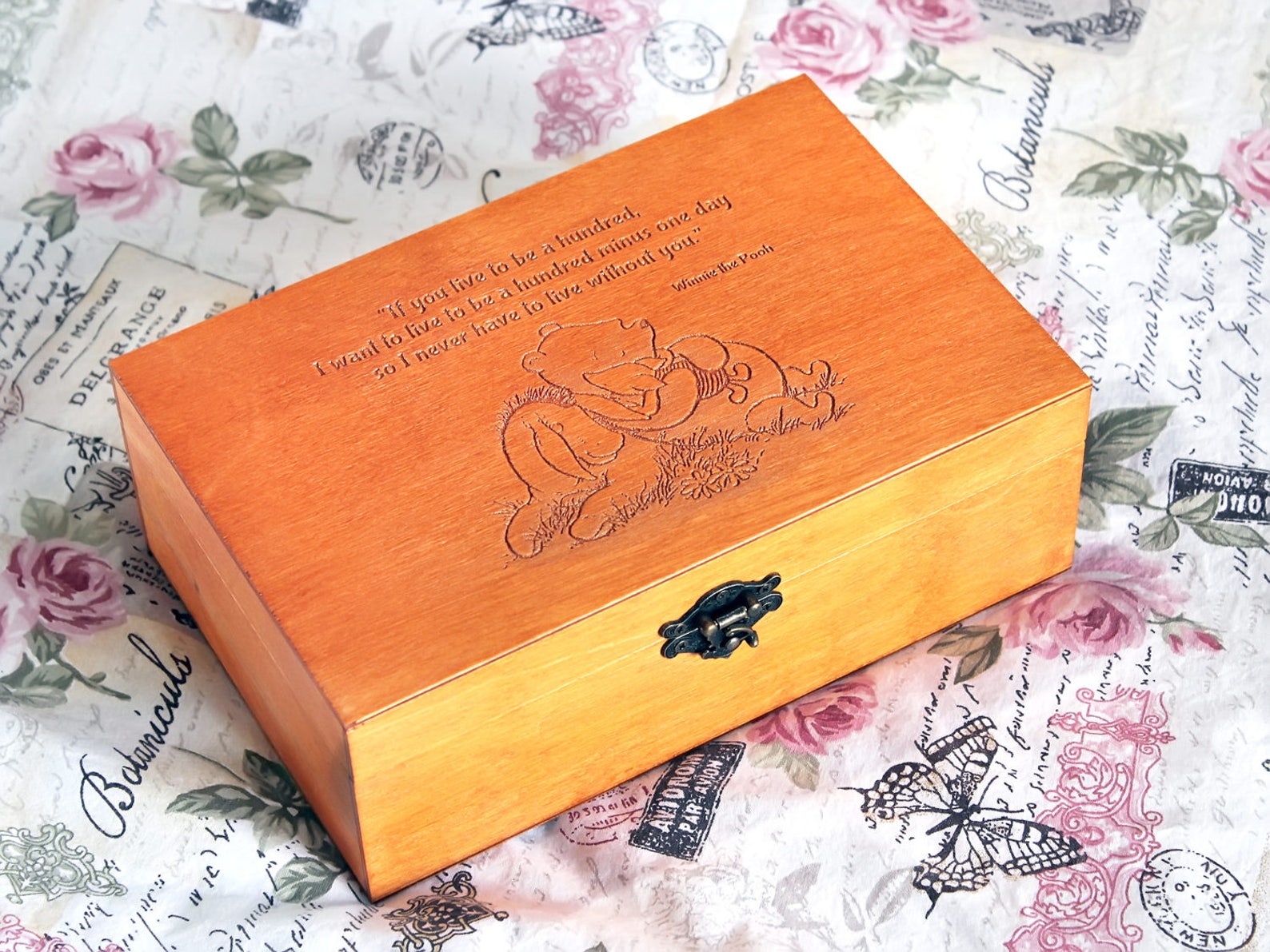 Custom Quote Wooden Box Memory Box Engraved Quote Box Etsy