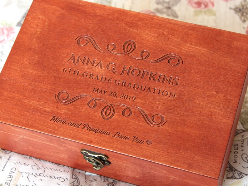 Graduation Gift Box Treasury Wood Box Custom Quote Wooden - Etsy