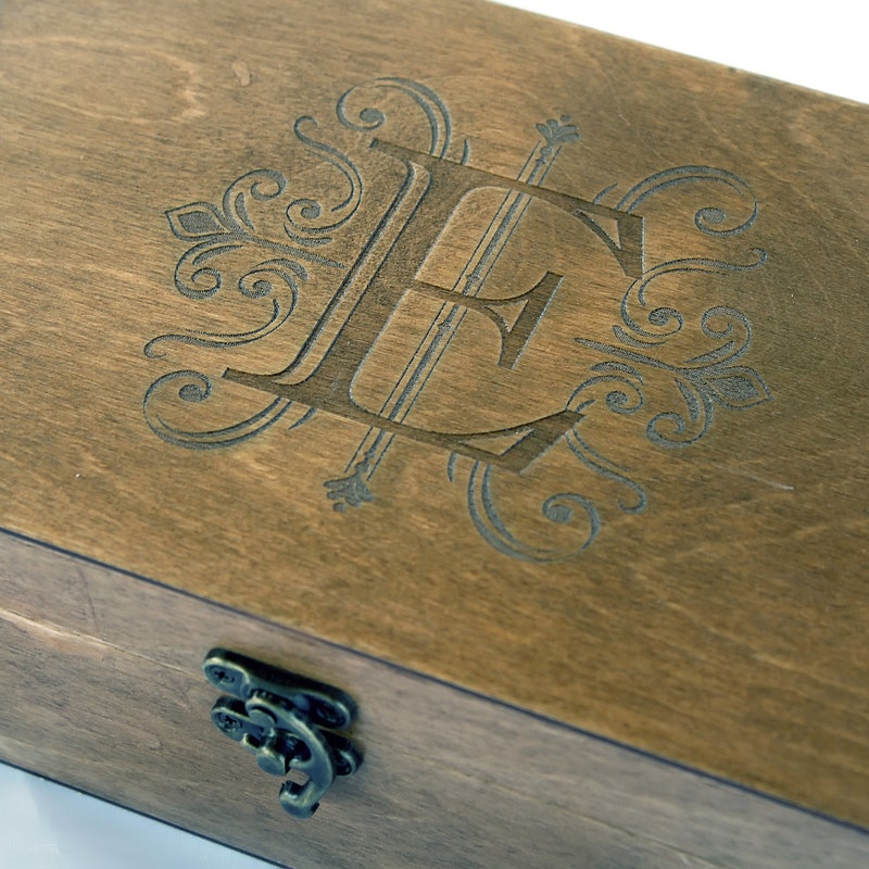 Monogrammed Card Box - Etsy