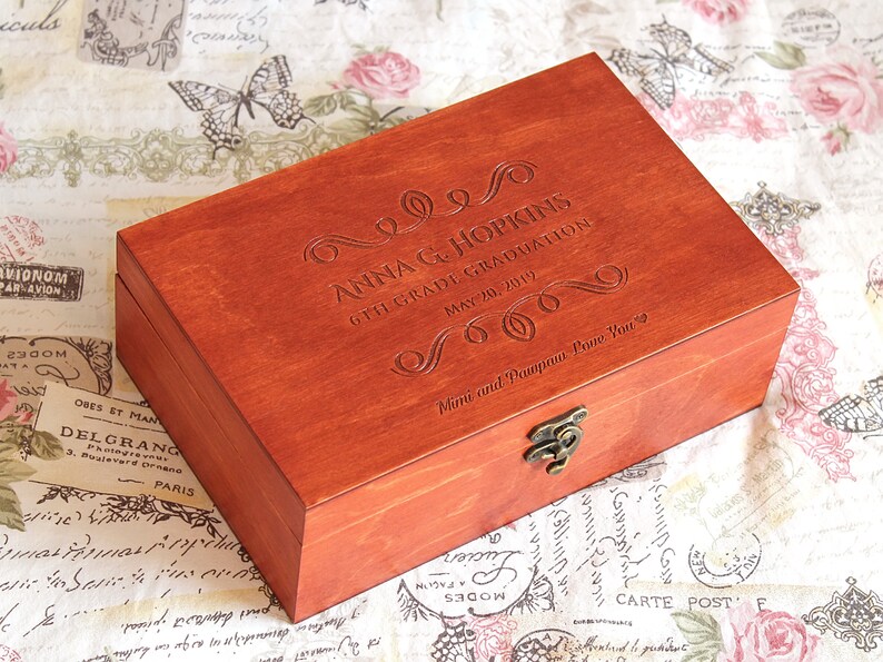 Graduation Gift Box Treasury Wood Box Custom Quote Wooden - Etsy
