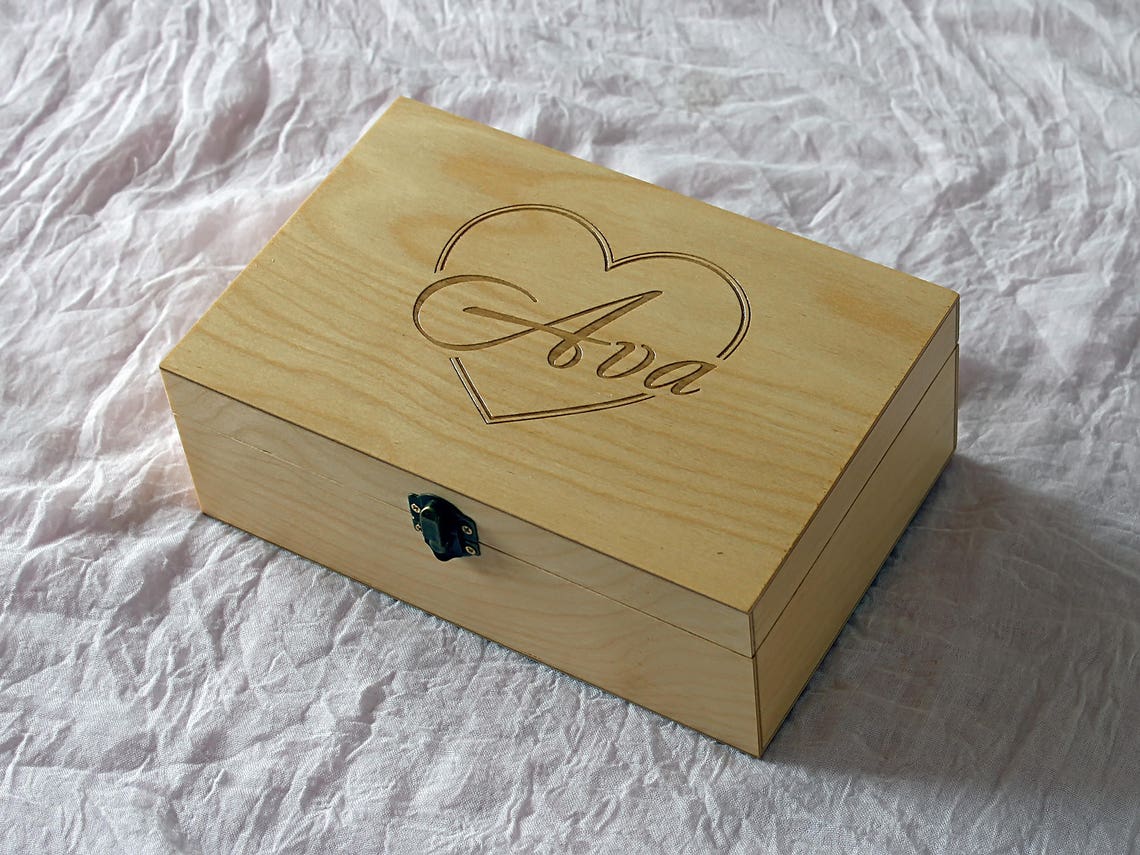 Custom Engraved Jewelry Box, Custom Memory Box, Keepsake Gift Box for ...