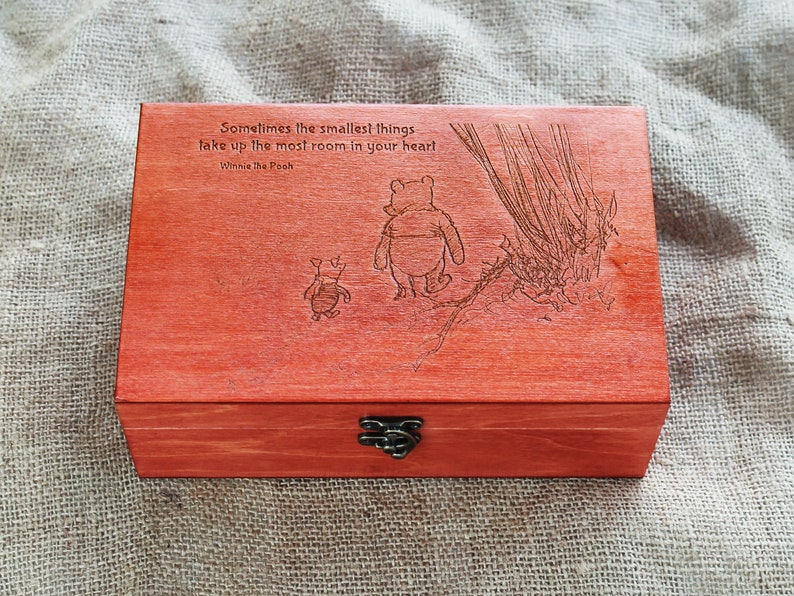 Custom Quote Wooden Box Baby Memory Box Winnie the Pooh - Etsy Canada