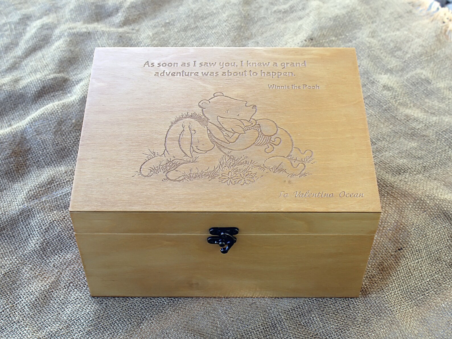 Winnie the Pooh Quote, Custom Quote Wooden Box, Memory Box, Engraved ...