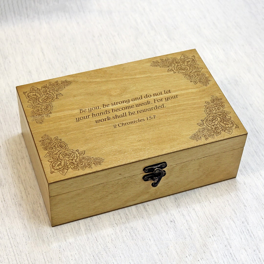 Personalized Baptism Gift, Wooden Box With an Engraved Bible Verse ...