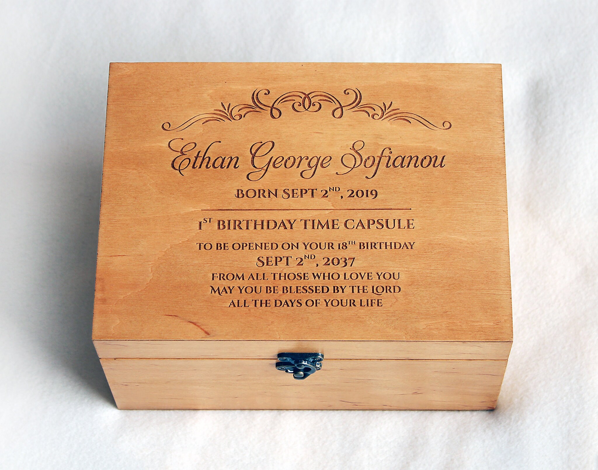 Time Capsule Baby Memory Box, First Birthday Capsule, Custom Memory Box ...