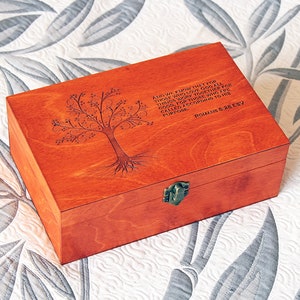 Custom Quote Wooden Box, Memory Box, Engraved Bible Verse Box, Custom ...