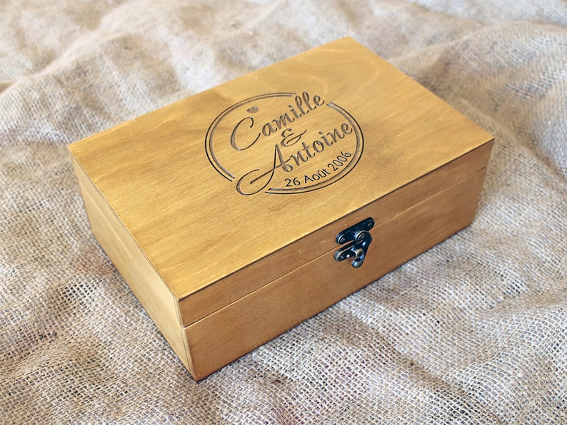Personalized Wooden Box for a Couple Custom Engraved - Etsy