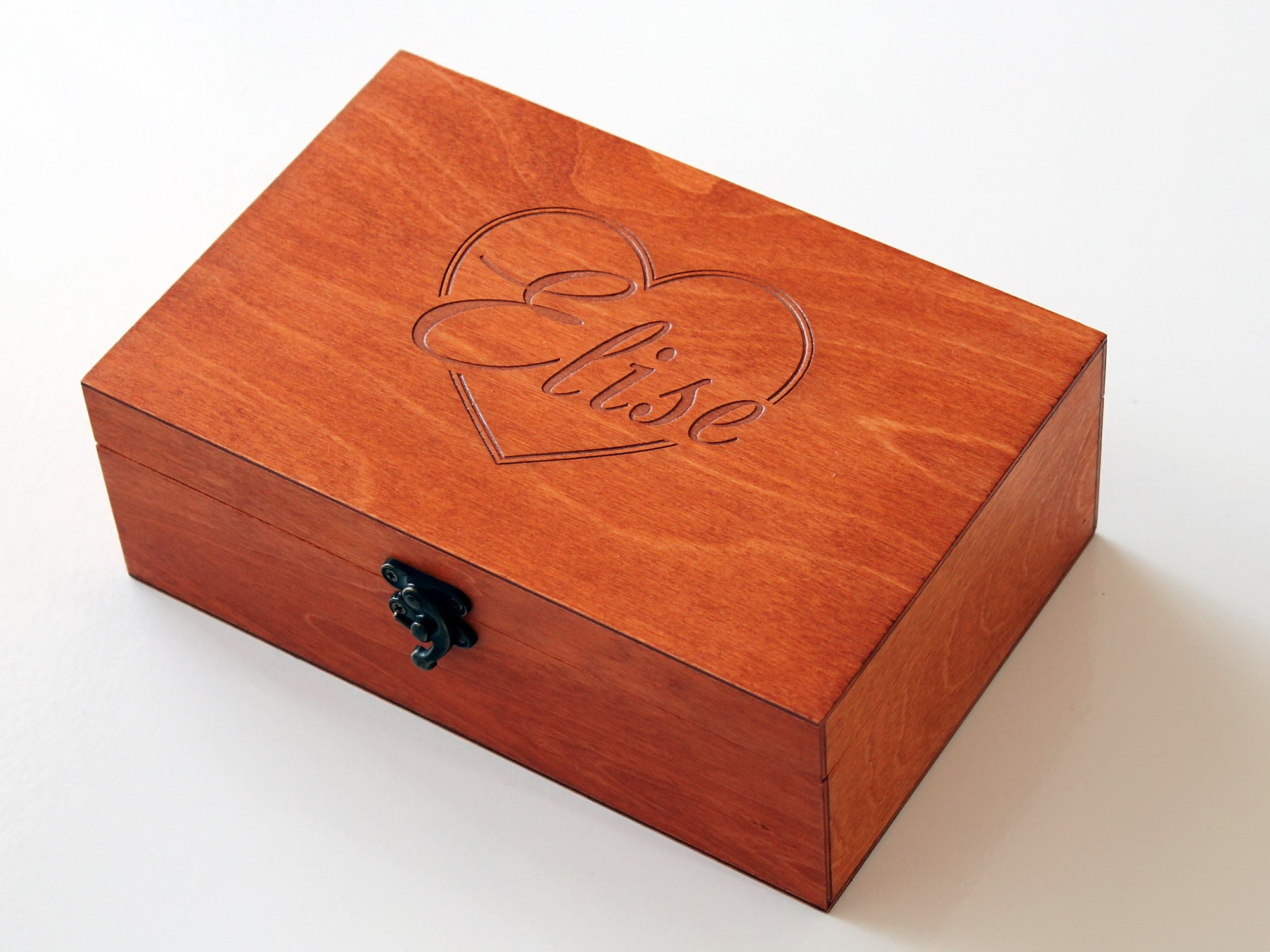 Personalized wood box Custom engraved jewellery box Мemory | Etsy