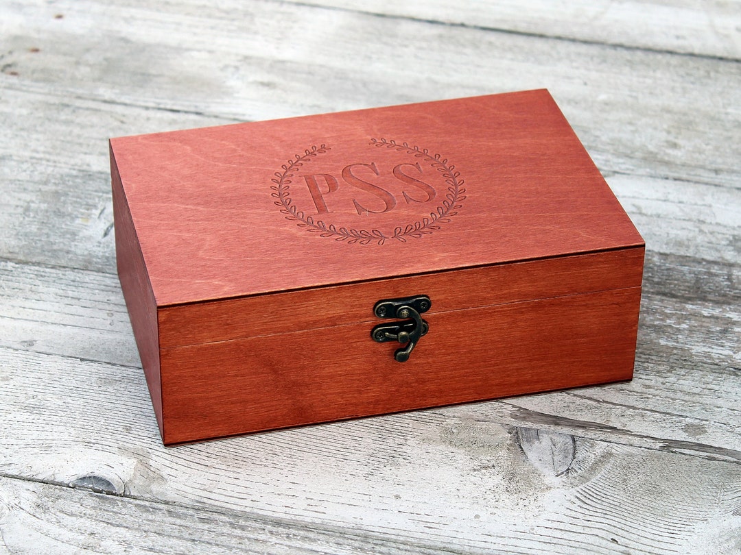 Personalized Monogram Box, Monogrammed Wooden Box, Monogram Jewelry Box ...