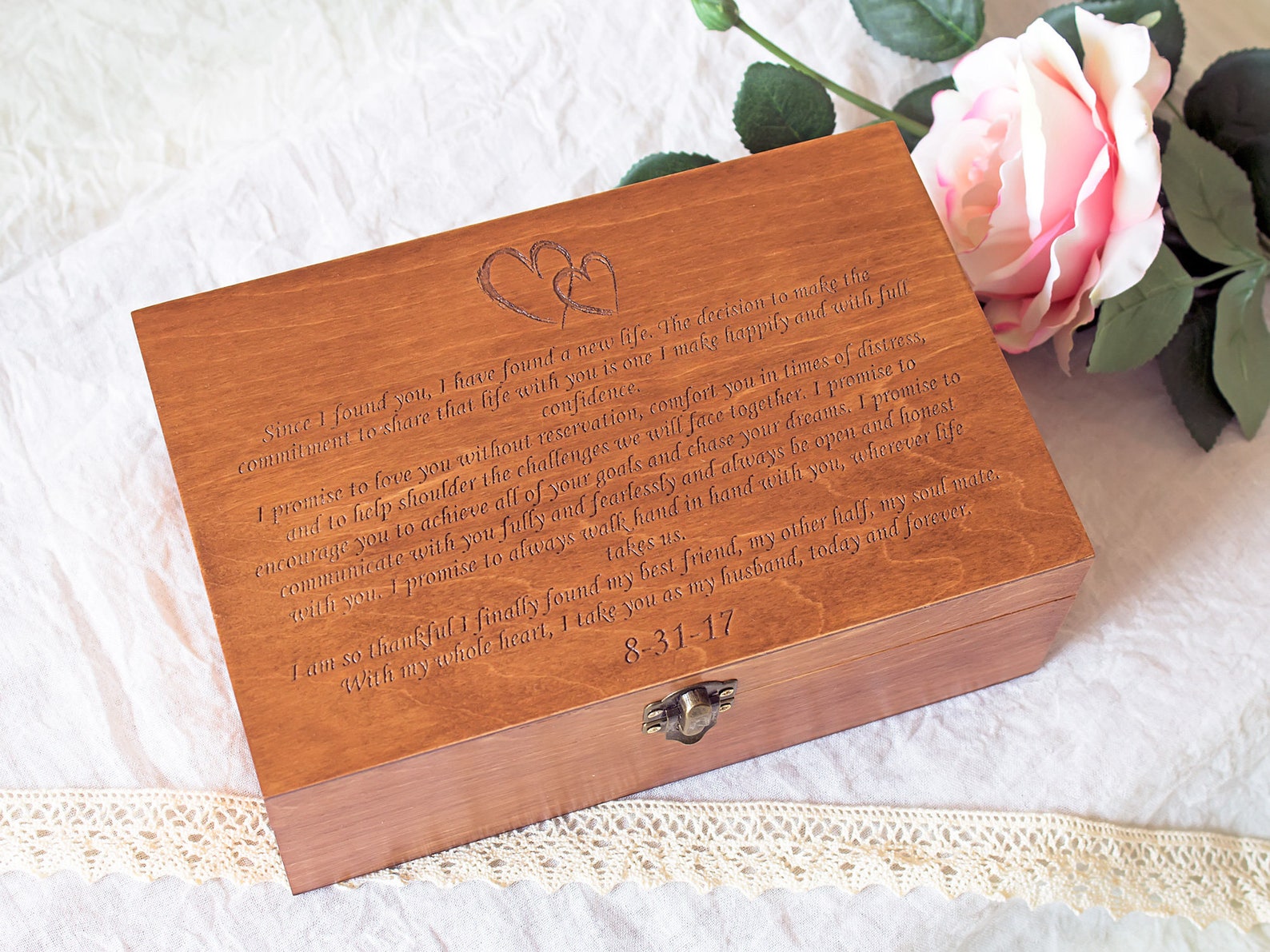 Wedding Vows Box Personalized Wedding Keepsake Box Gift for - Etsy